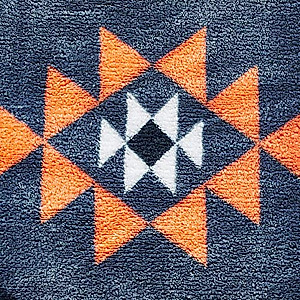 Amazon Basics Ultra-Soft Micromink Sherpa Blanket, Throw, Spa Blue Aztec Stripe