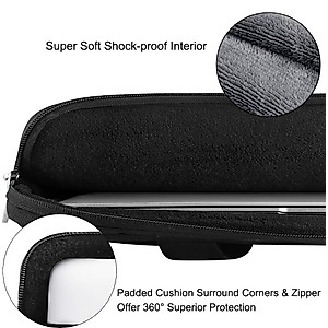 Voova Laptop Bag 17 17.3 Inch, 360° Protective Laptop Case Sleeve with Shoulder Strap Compatible with 17-18 Inch Lenovo Asus Acer Dell Hp, Waterproof Computer Bag Slim Briefcase for Men Women, Black