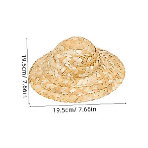 HOOTNEE 8pcs Braided Straw Hat Mini House Adornment Model Doll Top Hat Mini DIY Top Hat Small Hat DIY Prop Mini Hat Small Top Hat Creative Hat Ornament DIY Woven Straw Hat Small Hats Decor