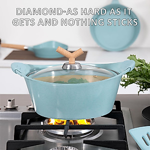 MGC Pots and Pans Set Nonstick Ceramic Coating 15 Piece Kitchen Cookware Sets PFAS-Free Dishwasher Safe