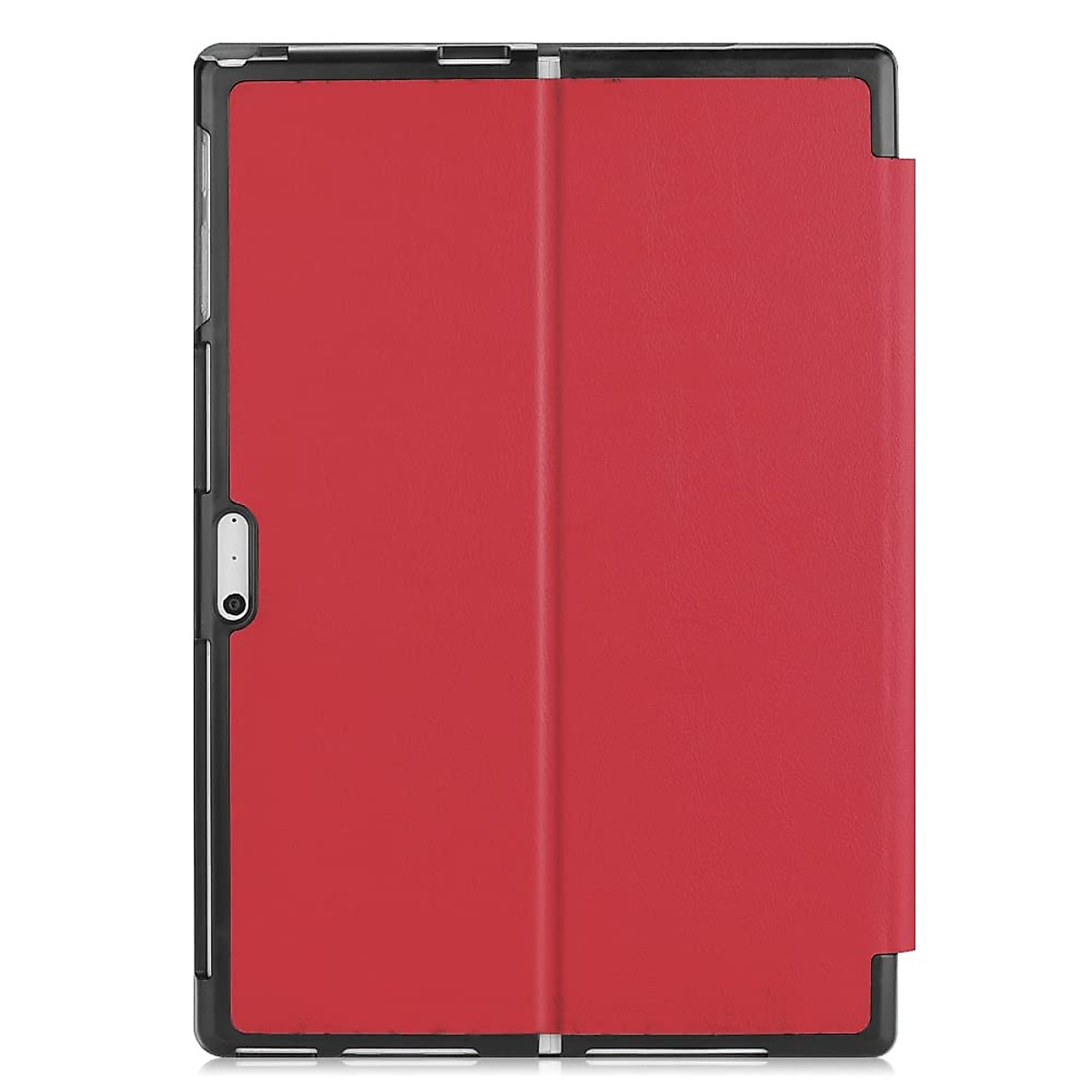 for Microsoft Surface Pro 7 2019 / Pro 6 2018 / Pro 5 1796 2017 / Pro 4 1724 2015 Tablet Cover, Luxury Lightweight Ultra Slim Folio Stand Leather Case Fit with Type Cover Keyboard (Red)