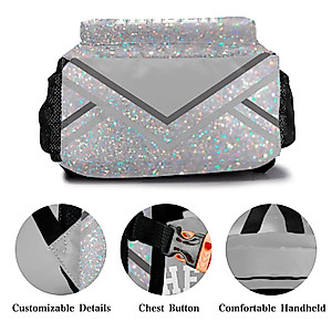 SunFancyCustom Cheer Cheerleaders Grey Backpack with Name Text Custom Laptop Bag for Work Travel Office