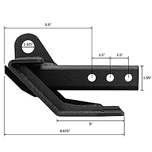 Supreme Suspensions - Universal Heavy-Duty Multi-Function Hitch Skid Plate Compatible with 2" Hitch Receivers | Includes 1x 3/4" D-Ring Shackle with Isolators - Black