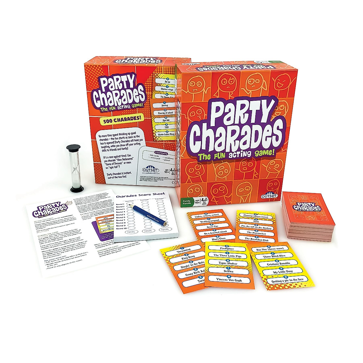 Party Charades - Outset Media, The Fun Acting Party Game, Team-vs-Team, Family Game Night, Ages 10+, 2+ Teams