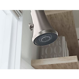 KOHLER R28706-SD-VS Kaori Single Handle Kitchen Faucet with Pull Down Sprayer and Soap Dispenser, Vibrant Stainless