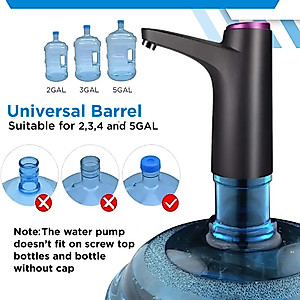 Blu Water - Automatic Water Dispenser for Universal 3-5 Gallon Jug - USB Charging Electric Water Pump Convenient and Portable Water Bottle Dispenser