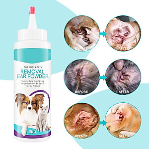 Sisaiex Upgraded Dog Ear Powder, Dog Ear Cleaner, Dog Ear Infection Treatment, Gentle Dog Ear Hair Removal Tool for Pet Grooming - Remove Ear Wax & Odor in Pets