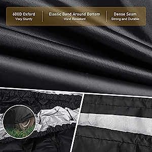 Riding Lawn Mower Cover, Heavy Duty Waterproof Polyester Oxford Tractor Cover UV & Dust & Water Resistant,Universal Fit Decks up to 54" with Drawstring & Storage Bag (Black)