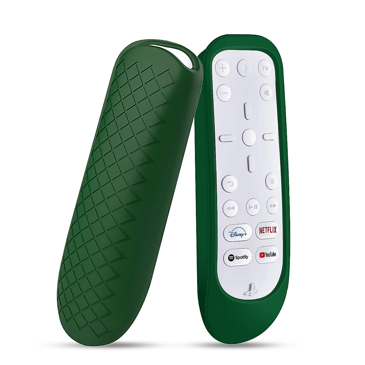 AKNES Silicone Cover for Playstation 5 Media Remote, Protective Skin Sleeve Case for PS5 Remote Control, with Hand Strap, Shockproof, Anti-Slip, Skin-Friendly,Bumper Back Cover - Green