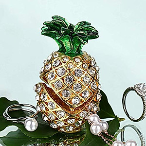 YU FENG Pineapple and Telephone Figurine Trinket Box Hinged Collectible