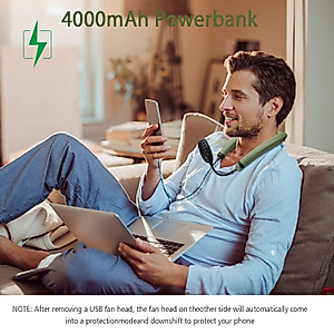 OUTXE Hanging Neck Sports Fan Explosion-Proof Battery 4000mAh Hands-Free USB Rechargeable Personal Wearable Neckband Fan