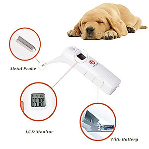 Animal Electronic Ehermometer Pet Thermometer Digital Thermometer is a Fast Rectal Thermometer for Dogs,Horse, Cats, Pigs,Sheep