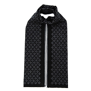 CUDDLE DREAMS Men's Silk Scarves, 100% Mulberry Silk Brushed, Luxuriously Soft (Diamond Black)