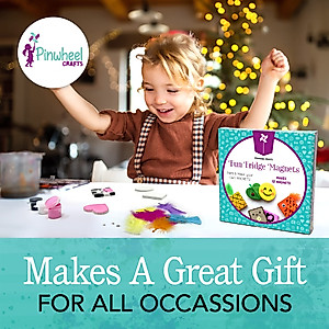 Pinwheel Crafts Magnetic Mini Tile Art Kit - DIY Kids Arts and Crafts Painting Kit - Decorate Cute Refrigerator or School Locker Magnets, Mini Art Items - Paint for Party Favors or Birthday Gifts