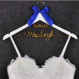 Bride hanger, wedding hanger, Mr & Mrs hanger, custom hanger, bridesmaid, maid, personalized bridal hanger (date/letter), doctor, graduation dress hanger