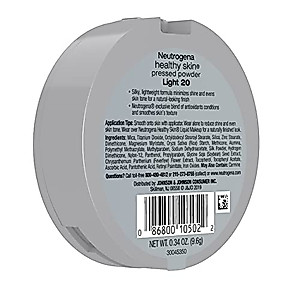 Neutrogena Healthy Skin Pressed Makeup Powder Compact with Antioxidants & Pro Vitamin B5, Evens Skin Tone, Minimizes Shine & Conditions Skin, Light 20.34 oz