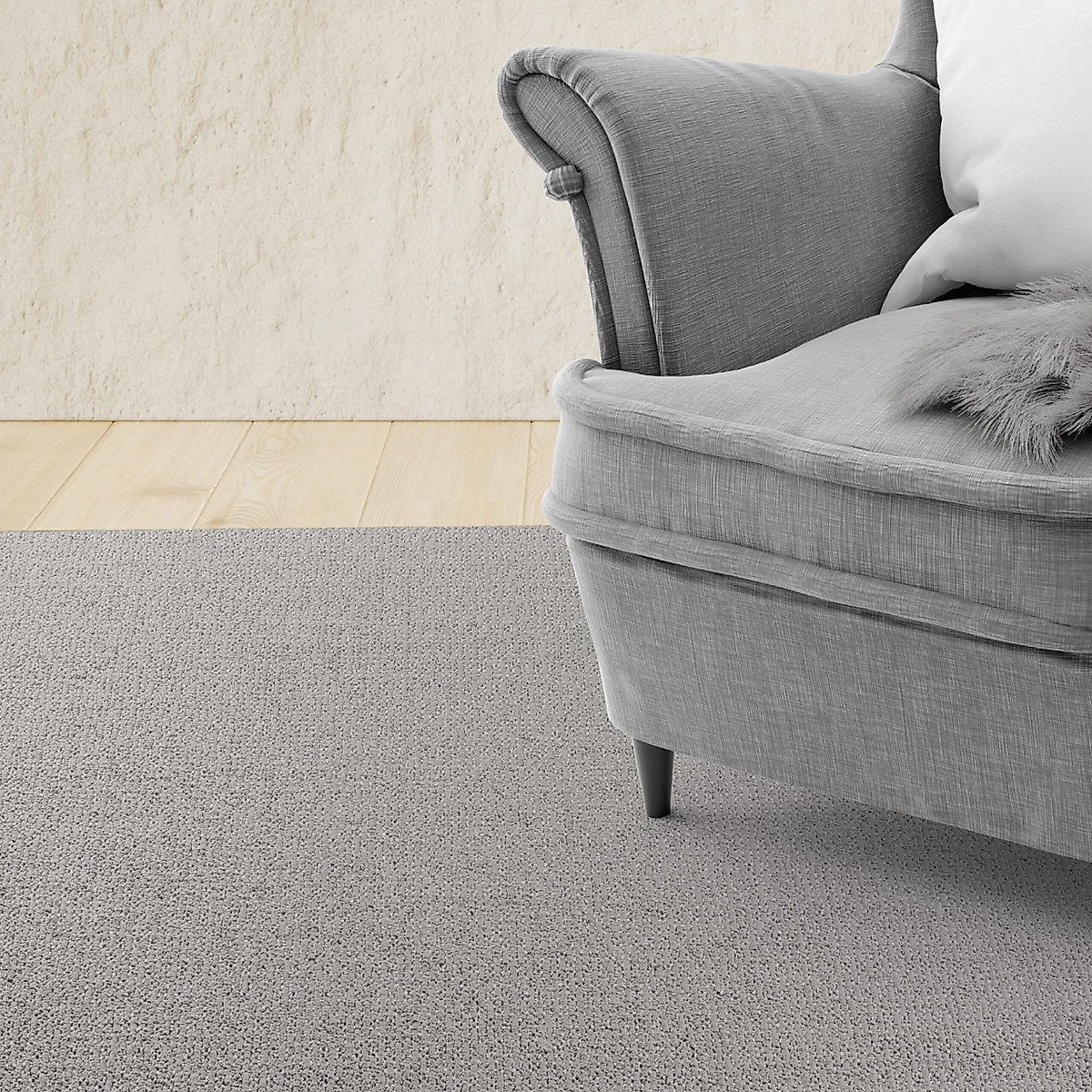 Furnish my Place Abstract Contemporary Striped Pattern Modern Plush Two Tone High Low Pattern Rug Carpet, Hallway Entry Carpet, Contemporary Runner Rug, Made in USA - Iconic Grey, 2' x 12'