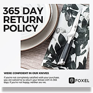 FOXEL Best VG10 Serrated Steak Knives Knife Set of 4, 8, or 12 - Rust Resistant Japanese High Carbon Steel Blade w/Full Tang Handle - Gift Box Set