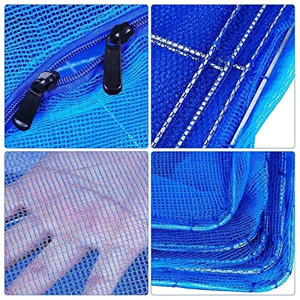 Typutomi 3 Layers Foldable Hanging Drying Rack, Plant Hanging Mesh Dry Net Fish Vegetables Herbs Drying Rack with Zipper for Outdoor(Blue,25.59x13.78x13.78in)