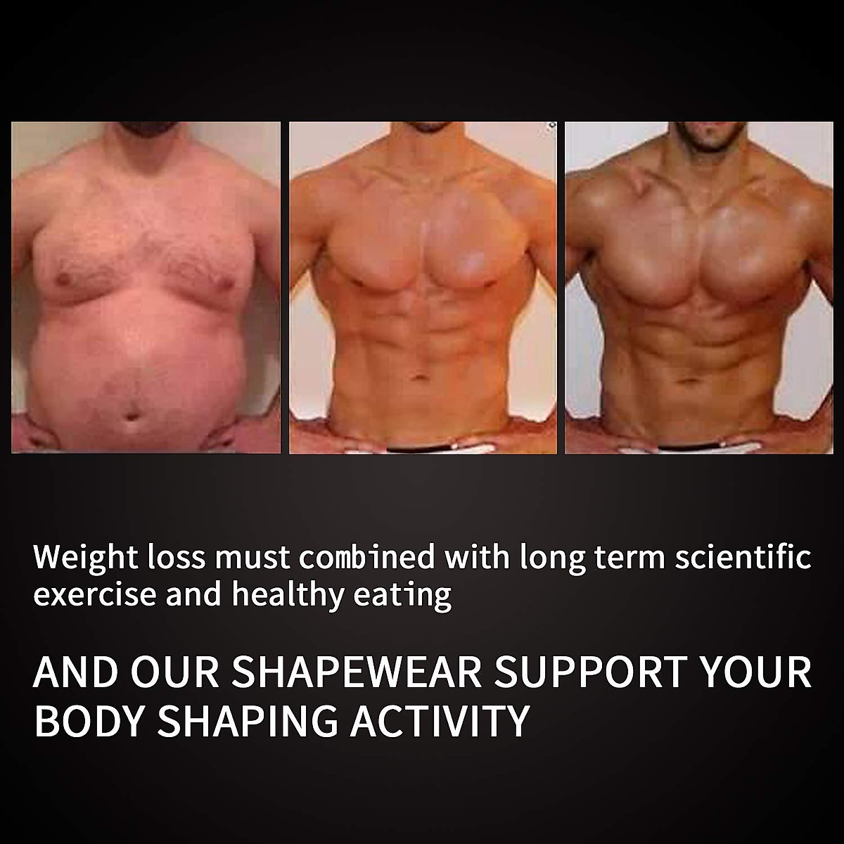 GKVK Mens Slimming Body Shaper Vest Chest Compression Shirt Abs Abdomen Slim Tank Top Undershirt, White, Medium