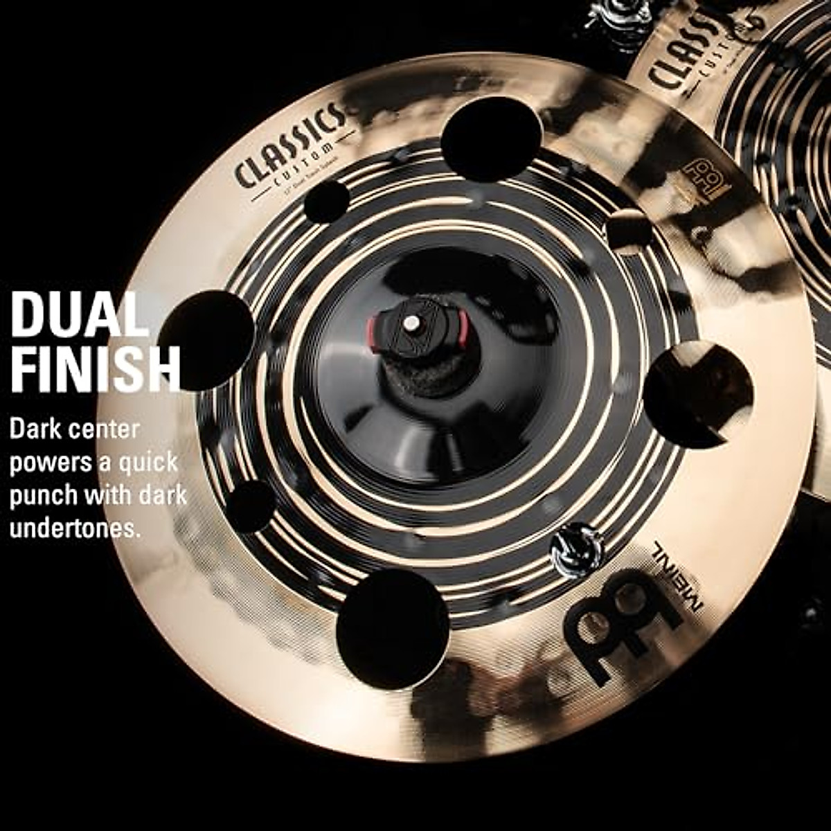 Meinl Cymbals Classics Custom Dual 12" Trash Splash Cymbal for Drum Set, Dark/Brilliant — Made in Germany — B12 Bronze, 2-Year Warranty, (CC12DUTRS)