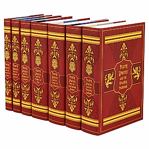 Juniper Books Harry Potter Boxed Set: Gryffindor Edition | 7 Hardcover Volumes with Custom Designed Art Book Covers | Author J.K. Rowling | Includes All 7 Volumes