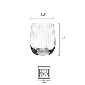 Mikasa Berlin Double Old Fashioned Whiskey Set of 4, 15.5-Ounce, Clear