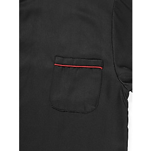 YOOJOO Men's Chef Coat Uniform Short Sleeve Cook Jacket Restaurant Kitchen Work Clothes 03 Large