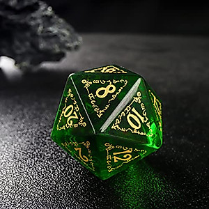 VVFOR Prism Rainbow Glass DND Dice Set Sharp Edge Polyhedral D&D dice for Role Playing Games Table Games D20 D6 D10 D12 D8 (Green Viking)