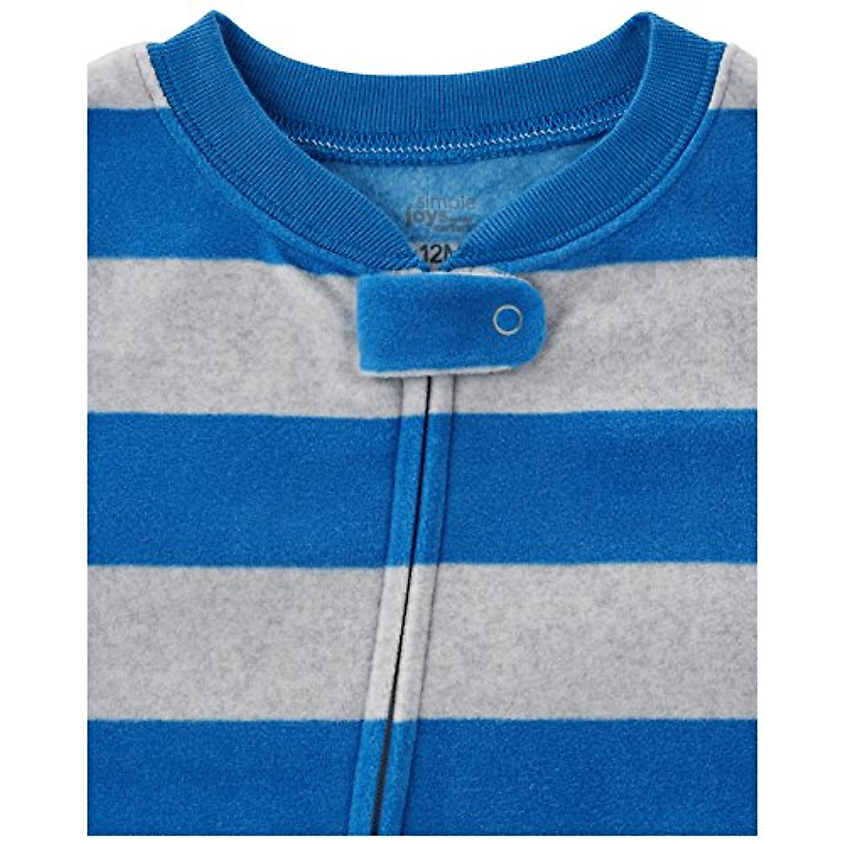 Simple Joys by Carter's Baby Boys' 3-Pack Loose Fit Flame Resistant Fleece Footed Pajamas, Cars/Dinosaur/Space, 12 Months