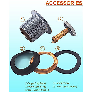 YEEREAD 1-7/8" Brass Bath Tub Drain Kit, Pop Up Tip Toe Touch Bathtub Shower Drain Shoe Stopper Replacement, Polished Chrome