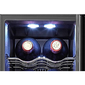 High life DC 12 Bottle Wine Cooler Refrigerator with Thermoelectric Cooling, Optimal Drink Temperature, Iceless, Leakproof, Quiet Mini Fridge, Vertical and Horizontal Storage, Freestanding