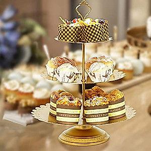 Gold Cake Stand Set Cupcake Holder for Dessert Cake Table Decor