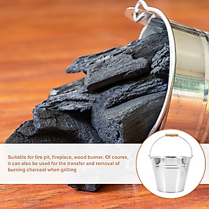 Zerodeko Ash Bucket with Handle, Fireplace Metal Bucket Charcoal Bucket Fireplace Ash Bucket Galvanized Coal and Hot Ash Pail for Indoor and Outdoor