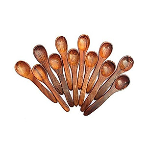 Handmade Wooden teaspoon Set of 6 spoon of 4 inches Wood coffee tea salt sugar spices Spoons for Eating Mixing Stirring Eco Friendly Table Spoon
