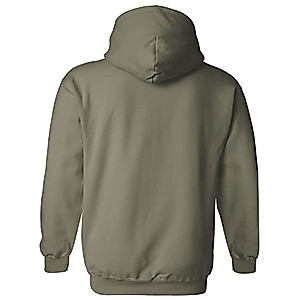 zerogravitee United States Marine Corps Adult Hooded Sweatshirt-Military Green (black text) - Large