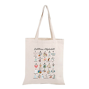 MBMSO Dietitian Tote Bag - Dietitian Appreciation Gift, RD Bag with Soft Polyester Material, Doubled-Sided Print, Perfect Size for Travel & Business