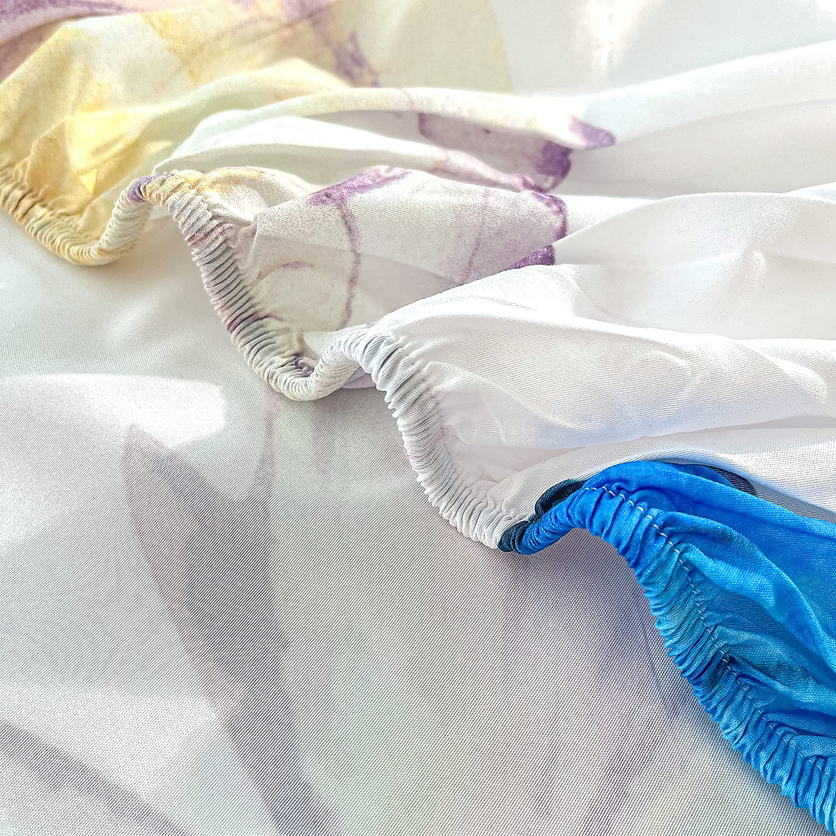 CVHOUSE Butterfly Fitted Sheet Queen Size,Butterfly Bedding Set,Colorful Butterfly Bed Sheet Set,1 Flat Sheet & 1 Fitted Sheet with 2 Pillow Cases - 4 Piece