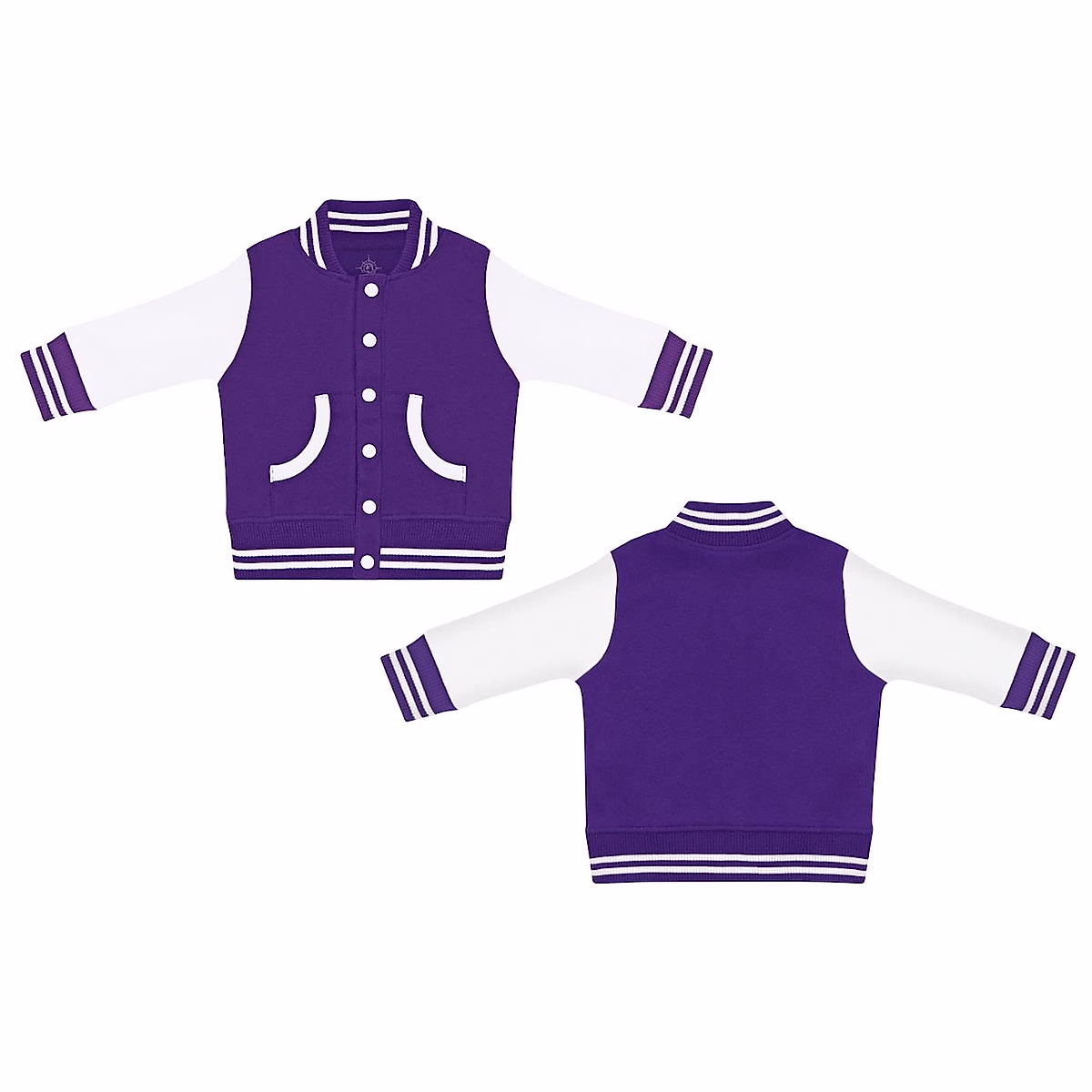 Creative Knitwear Varsity Bomber Jacket - Purple Letterman Jacket Size 0-3M