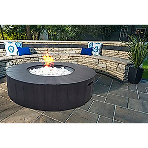 Propane Fire Pit for Outside Patio - Outdoor Gas Fire Pit Table - 42 inch Round Base Patio Heater, 50,000 BTU Steel Fire Table with Lid and Lava Rock, Backyard Garden Propane Fire Pits for Outside