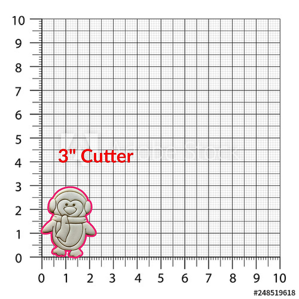 Sweet Prints Inc Penguin with Earmuffs Cookie Cutter - Dishwasher Safe