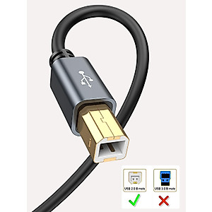 CableCreation [2-Pack] USB Printer Cable 5FT, USB 2.0 Printer Cable to Computer USB to USB B Printer Cord for HP, Brother, Epson, Canon, Piano, Dac, Aluminum Case, Space Gray 1.5m