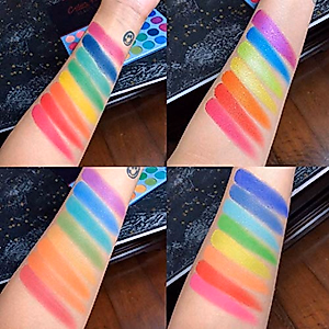 [Valentine`s Day Gift] Color Fusion Eyeshadow Palette Highly Pigmented 39 Shades Matte and Shimmers Makeup Palette, Blendable Waterproof Eye Shadow, Cruelty- Free Makeup Pallet, Full Face Eye Make Up Colorful Color Play