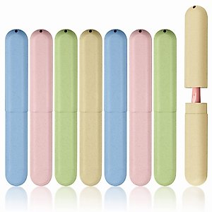 Oomcu Pack of 8 Travel Toothbrush Case, 4 Color Toothbrush Case Holder Portable Breathable Toothbrush Storage for Home, Camping, School, Travel