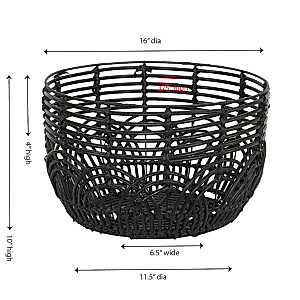Household Essentials, Black Round Resin Basket