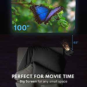 AAXA P400 Native 1080p Short Throw Mini Projector with 2 Hour Battery, Onboard Media Player, 30,000 Hours LED, HDMI/USB/microSD Inputs, LCoS LED Portable Projector for Business and Home Theater Movies