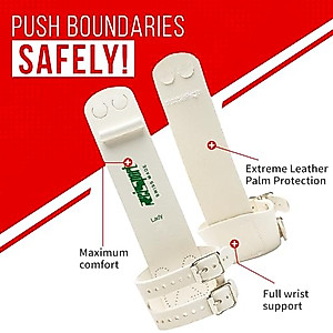 Reisport Women's Uneven Bar Double Buckle Gymnastics Grips - Durable Leather Hand Grips for Gymnastics Bars Women & Girls - Gymnastics Equipment & Accessories Advanced Gymnasts, Made In USA - Small