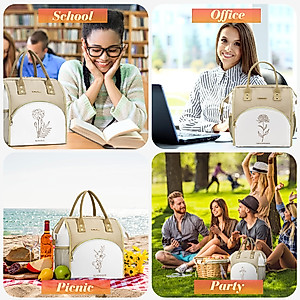 Birthday Gifts for Women Personalized Lunch Box for Women Personalized Birth Flower Lunch Tote Bag Insulated Lunch Bag Purse Cute Lunch Kit Lunch Tote for Work, Beach October Birthday Gift for Mom