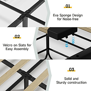 Vabches Queen Bed Frame with 4 Storage Drawers and Wingback Headboard, Upholstered Platform Bed Frame with LED Light & 2 Charging Station, Button Tufted and Rivet, No Box Spring Needed, Dark Grey