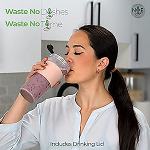 Nurtured Effect Portable Blender for Shakes and Smoothies, Personal Blender Cup, Fresh Juice Blender Bottle, Travel Blender made with BPA-Free Materials, USB Rechargeable, Mini Blender for Juice or Smoothies, Smoothie Maker